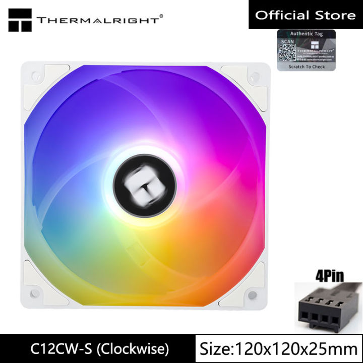 Thermalright TL-C12CW-S chassis fan 12cm4pin PWM ARGB colorful fan ...