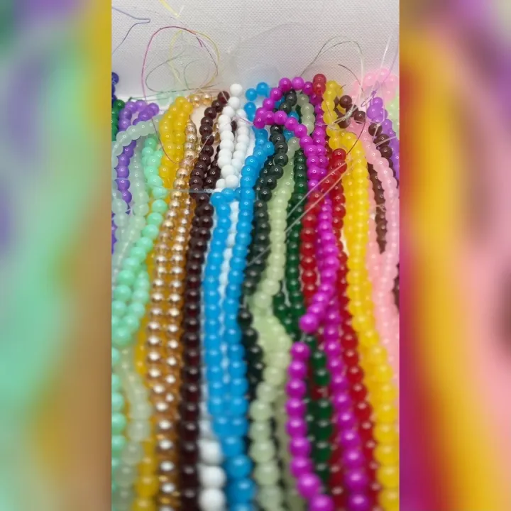 8mm Glass Beads Marble Beads for Jewellery Making 100+ Beads each line ...