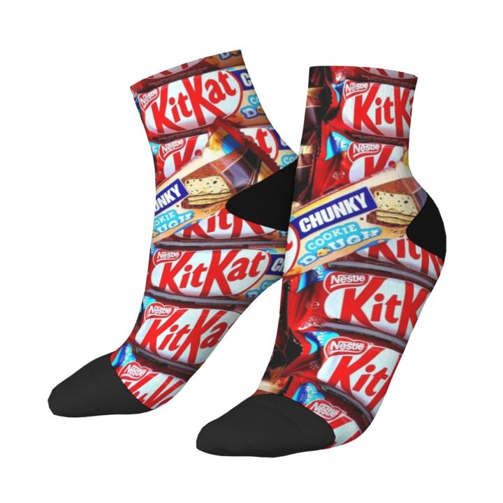 Happy KitKat Novelty Chocolate Bar Print Socks Harajuku Cute Funny Crew ...
