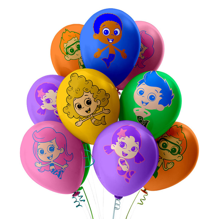 12Pcs/Set 12inch Christmas Bubble Guppies Birthday latex Balloon For ...