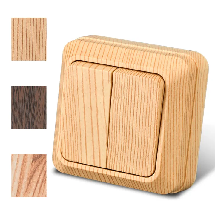 Wood Flame Retardant 2 Gang 1 Way Spray Plastic Wall Mounted On/Off EU ...