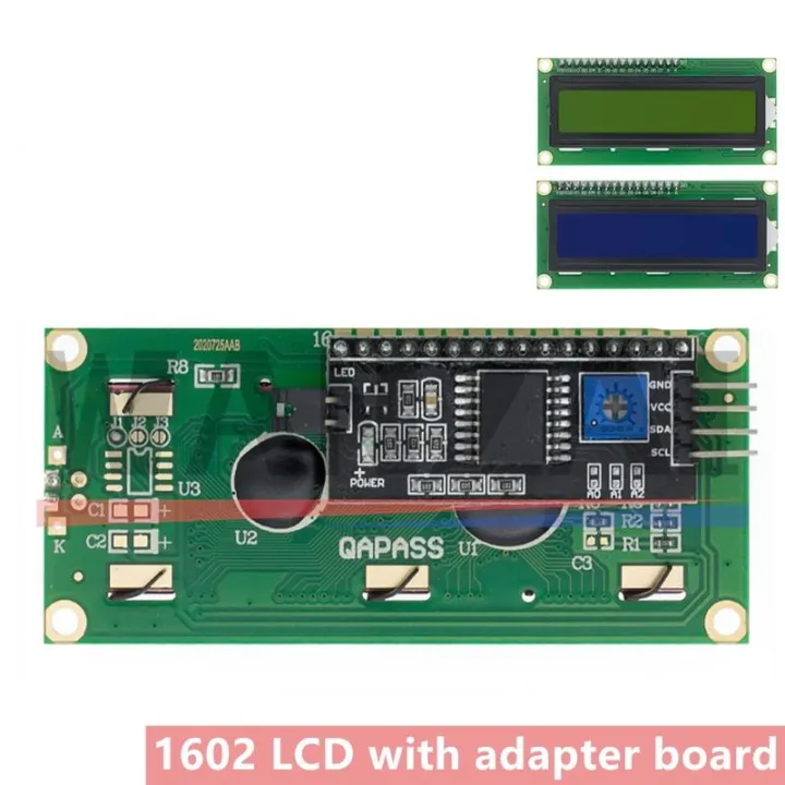 LCD1602 1602 LCD Module Blue / Yellow Green Screen 16x2 Character LCD Display PCF8574T PCF8574 ...