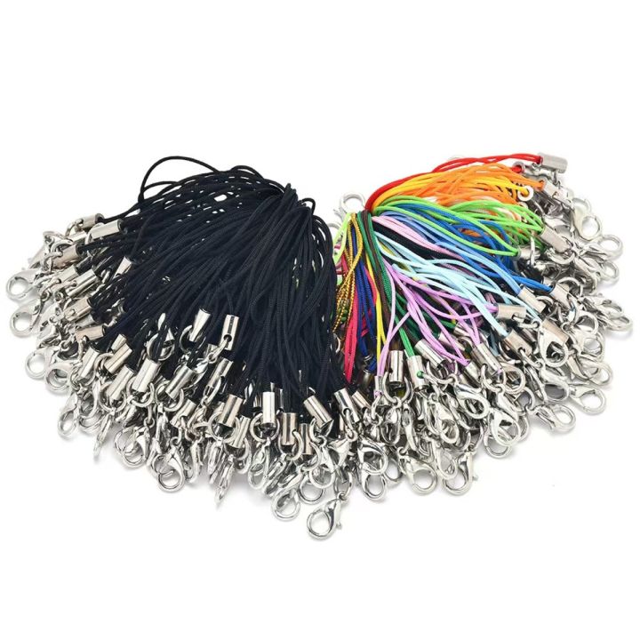 50pcs Black Strap Charm Cord Lanyard Lariat Strap Cords Lobster Clasp ...