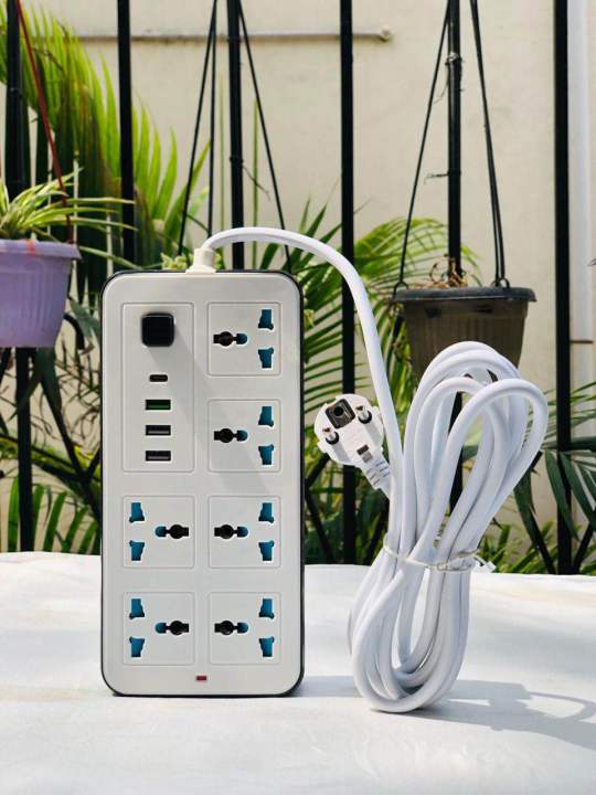 Smart Universal Extension Board Multi Power Plug With 6 Power Sockets ...