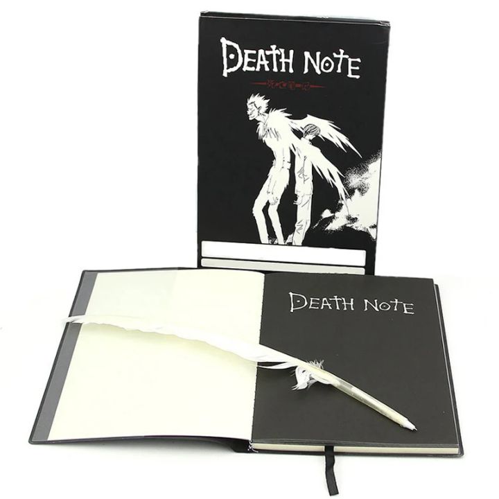 Anime Death Note Notebook Set Leather Journal and Feather Pen Animation ...