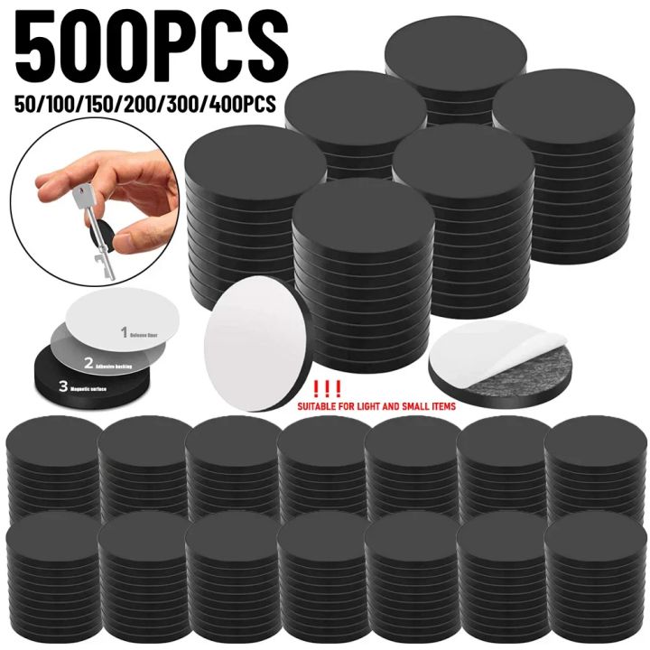 20/200pcs Round Magnet Sticky Magnetic Tape Black Magnets DIY Crafts ...