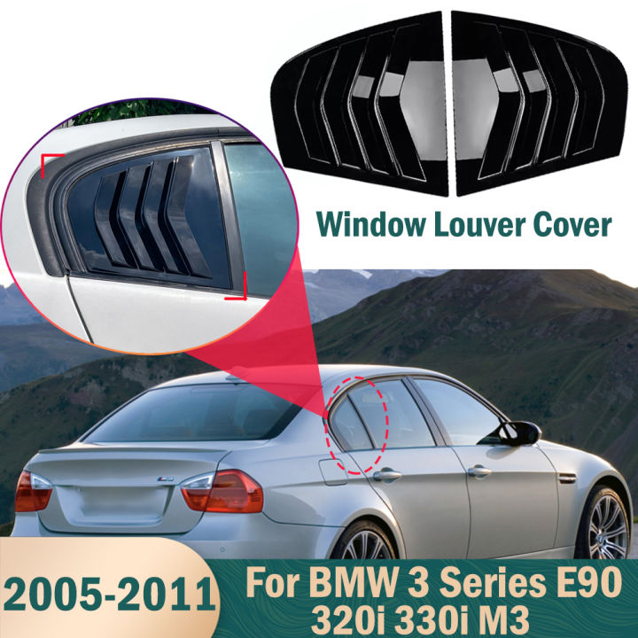 For BMW 3 Series E90 2005-2011 Pair Rear Side Window Louvers 320i 330i ...