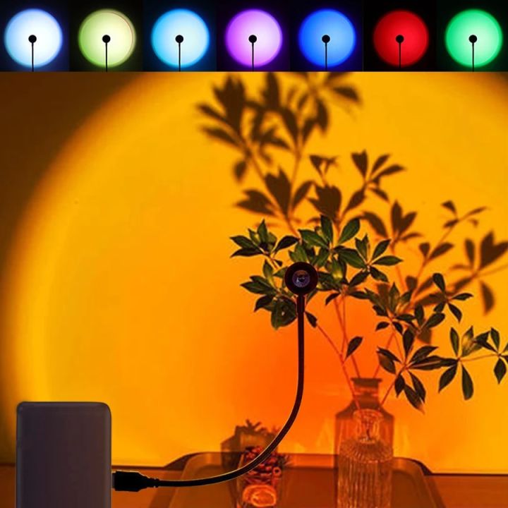 MeeToo USB Sunset Mood Lamp Led Projector Neon Night Light for Living ...