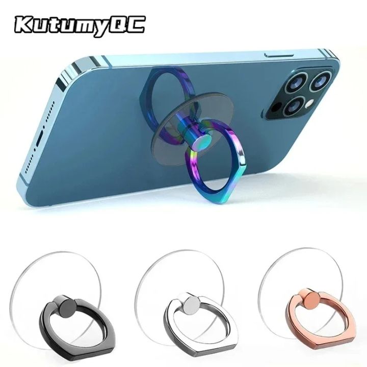 Transparent Cell Phone Ring Holder Stand 360° Degree Rotation Clear ...