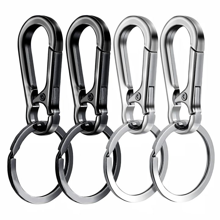 4Pcs Carabiner Clip Keychain Metal Carabiner Shape Key Ring Keyring Key ...