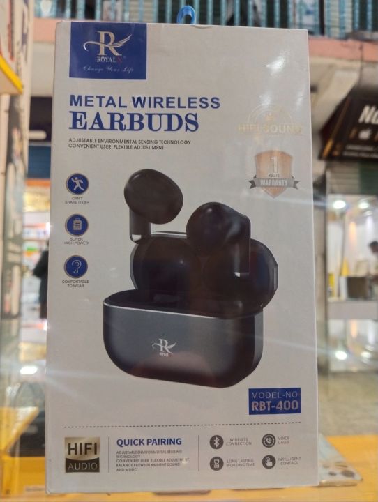 METAL WIRELESS EARBUDS MODEL-NO RBT-400 | Daraz.pk
