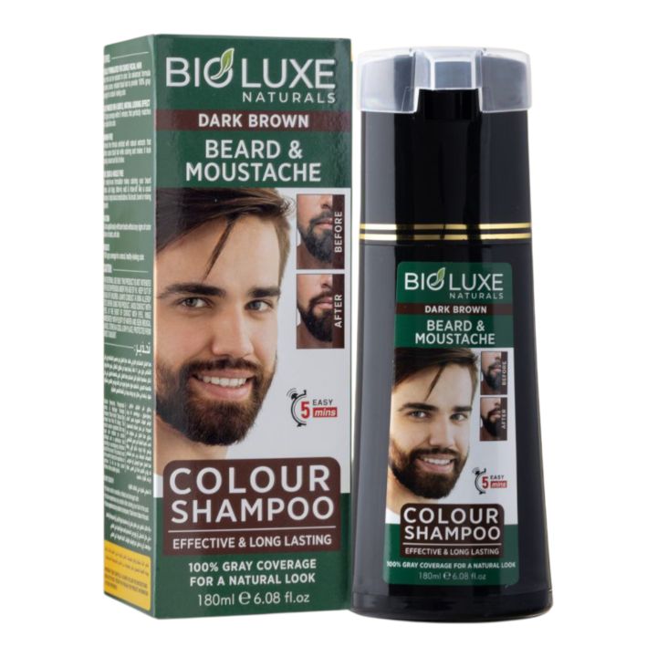 Bio Luxe BEARD & MOUSTACHE COLOR SHAMPOO DARK BROWN 180ML | Daraz.pk
