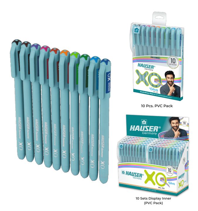 Hauser Germany Xo Ball Pen Set Of 10 ink Colors Cap Type Ball Pen ...