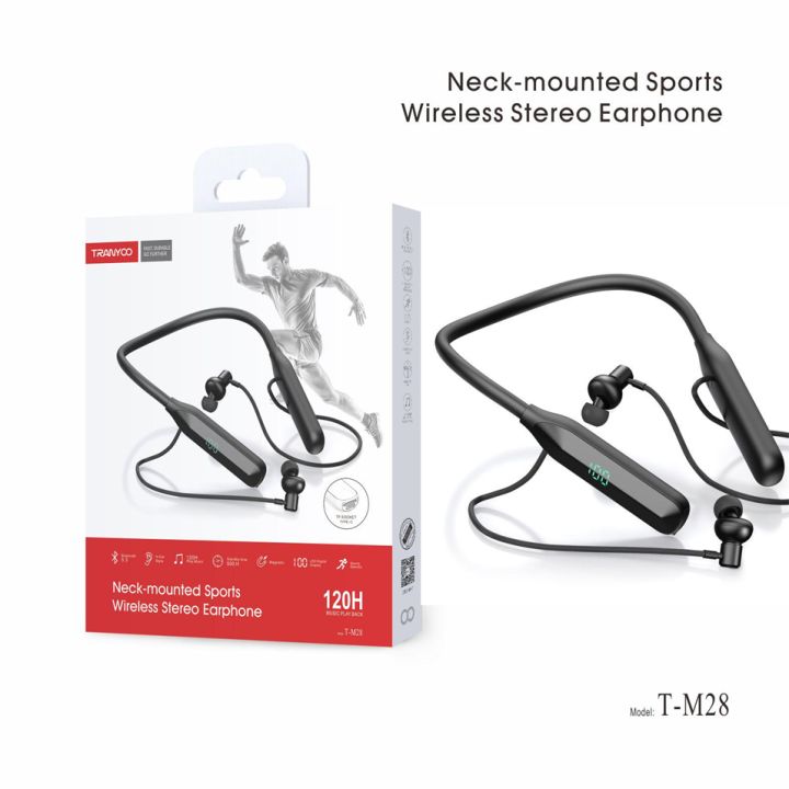 Tranyoo T-M28 Neck Mounted Sports Bluetooth Earphones 120 Hours Beakup | Daraz.com.bd