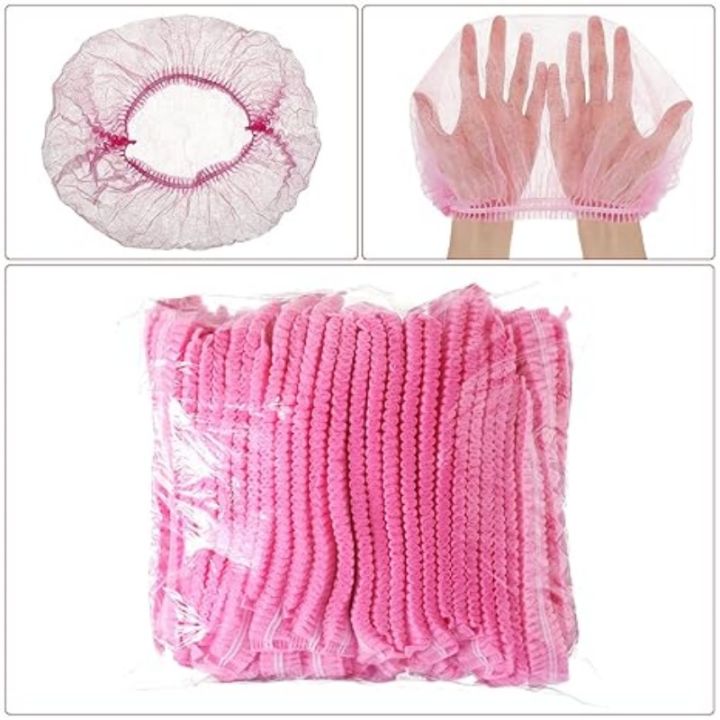 21" Disposable Bouffant Caps Non Woven Hair Net Covers Shower Caps Dust ...