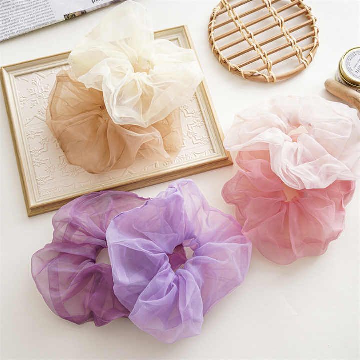 Pack of 2/3/5/10/15 Luxury Soft Organza Scrunchies Hair Ties for Women ...
