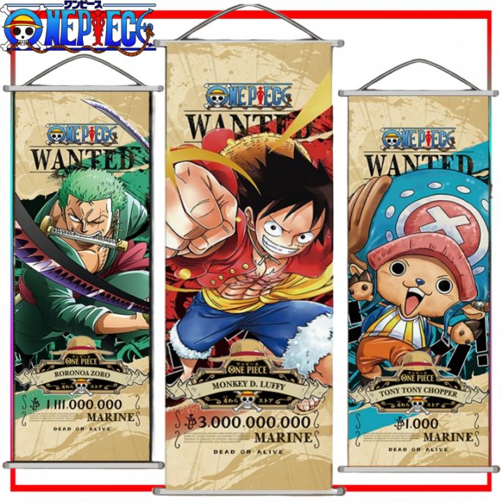 New One Piece Long Wall Scroll Cartoon Monkey D. Luffy Scroll Poster ...