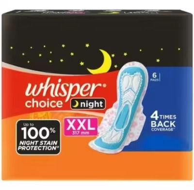 Whisper Choice Night Sanitary Pads (XXL) 6's | Daraz.com.np
