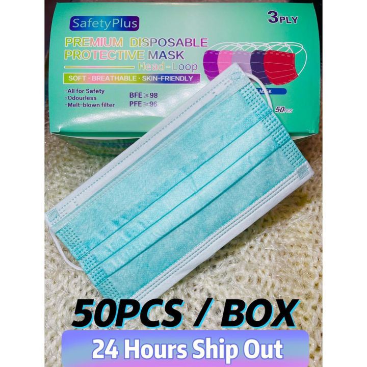 Disposable Surgical Face Mask Green Fashionable 3 Protective Layers ...