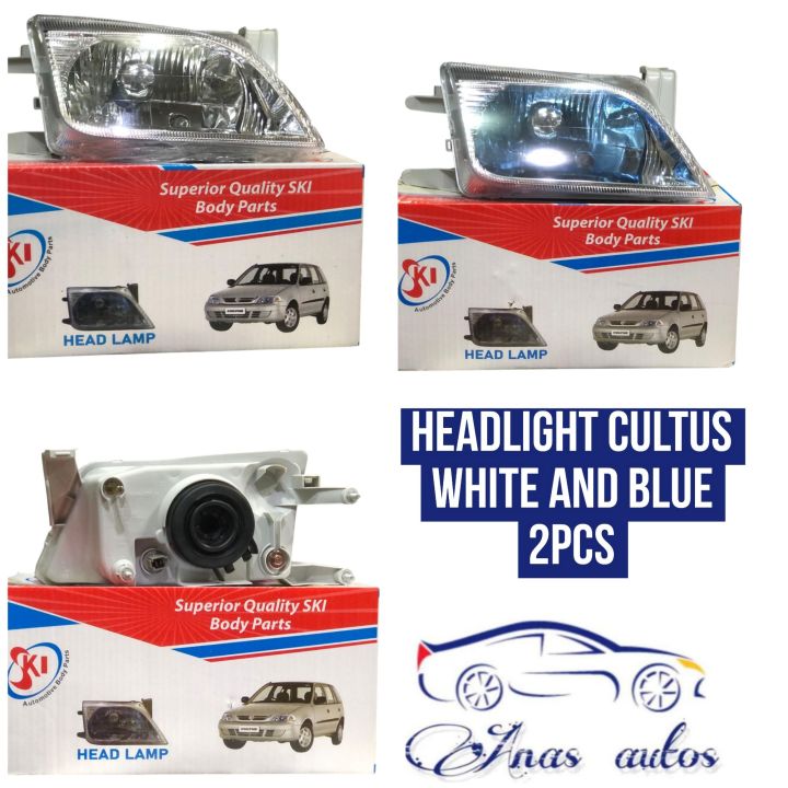 HEADLIGHT SUZUKI CULTUS 2PCS PAIR BLUE AND WHITE 2002-2016 MADE IN ...