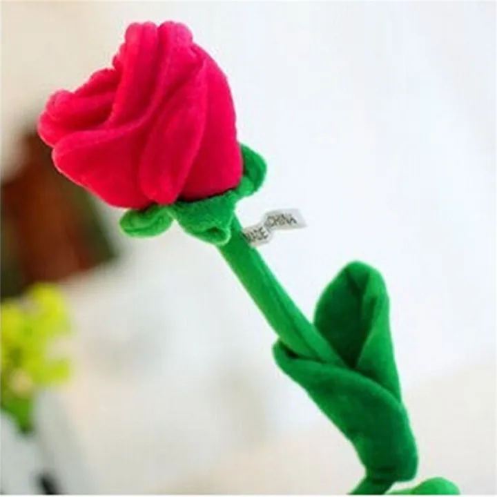 Simulation Plush Rose Assorted Colors Rose Long Flexible Stem for ...