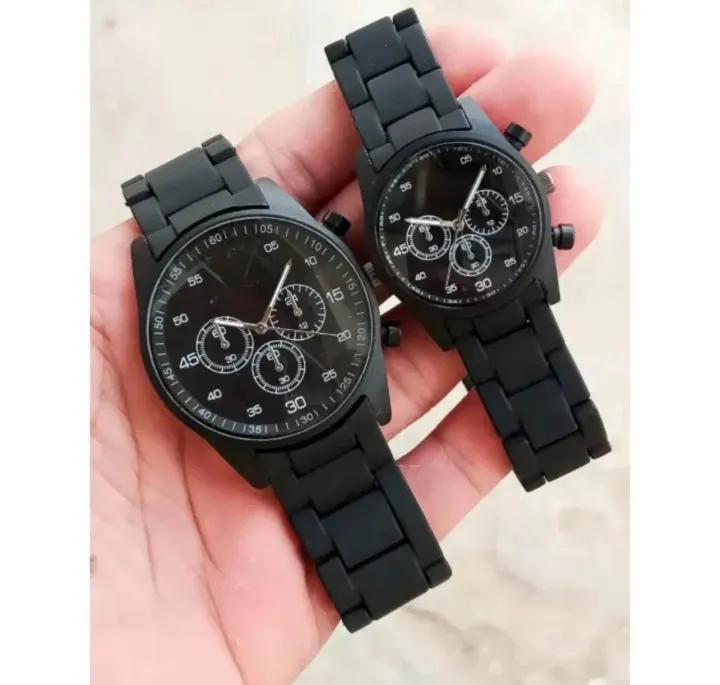 New Design 2 in 1 Couple (Pair) Watch For Fashion Wear / Rubber Chain ...