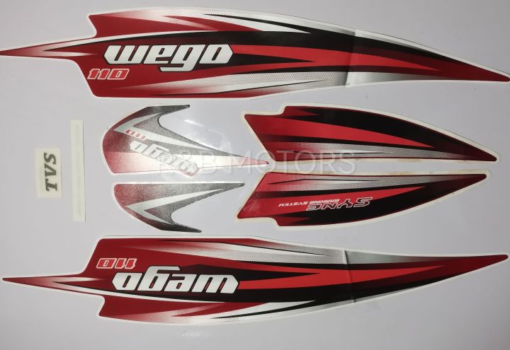 Tvs Wego Red Bike Full Sticker Kit | Daraz.lk