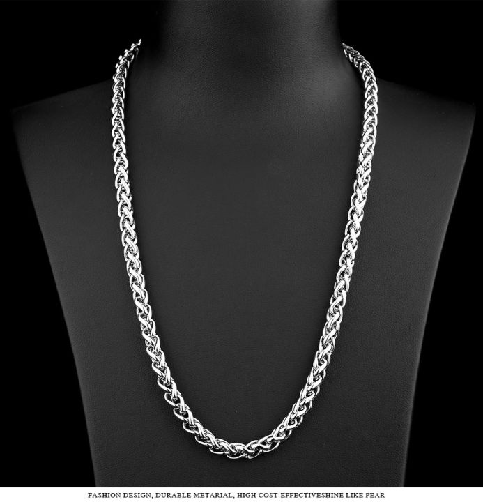 Wheat Style Necklace 316L Stainless Steel Jewelry Waterproof Men Women Trendy Chain | Daraz.lk