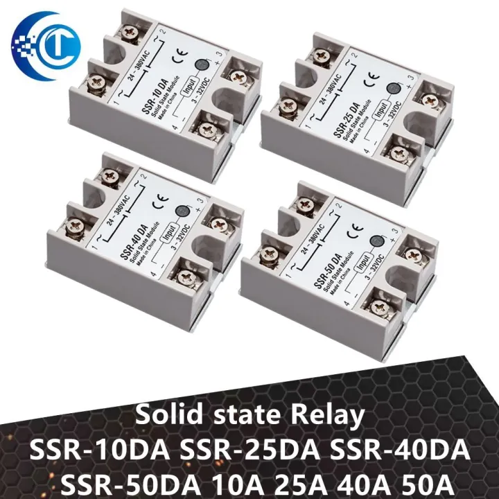 Solid state Relay SSR-10DA SSR-25DA SSR-40DA SSR-50DA 10A 25A 40A 50A actually 3-32V DC TO 24 ...