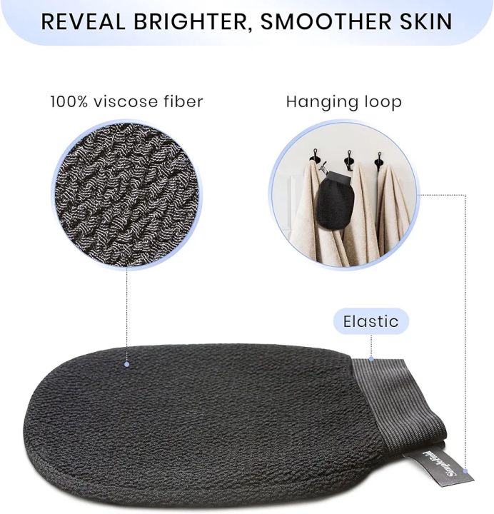 1piece Deep Exfoliating Mitt, 100% Viscose Fiber Scrub Body Wash Glove ...