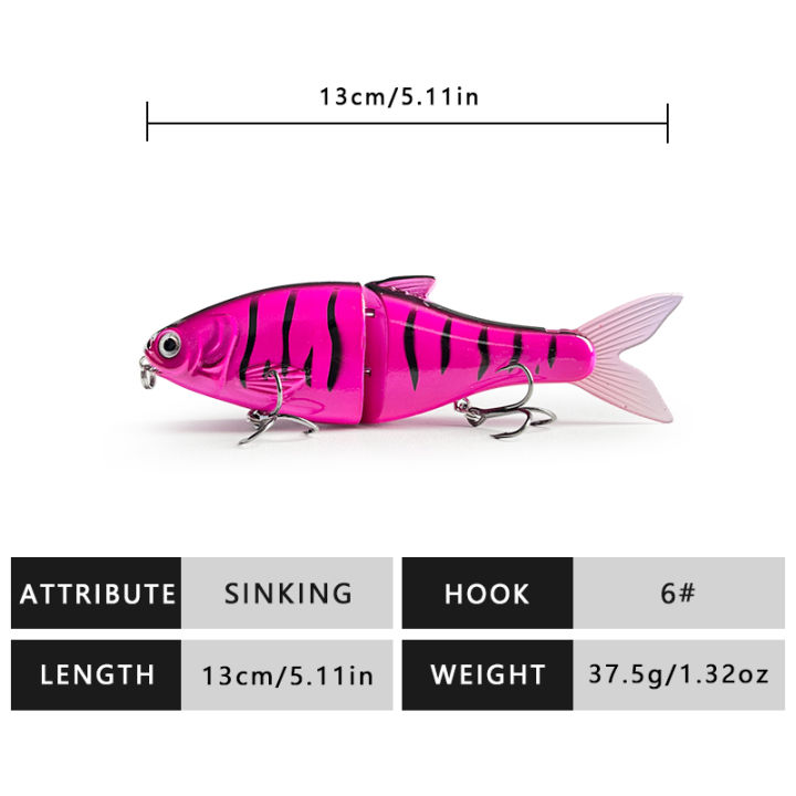 13Cm/37.5G Realistic Bionic Multi-Section Lure Bait for Long-Distance ...