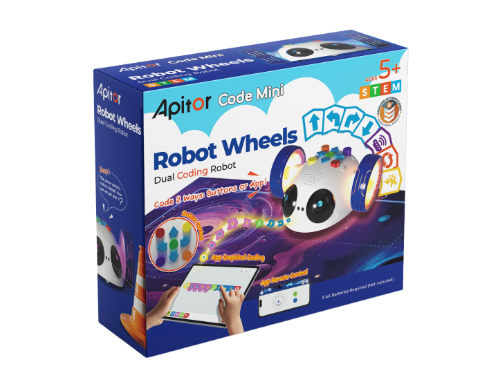 Apitor Mini Robot Wheels Dual Coding Robot APP Remote Control Ages 5 ...