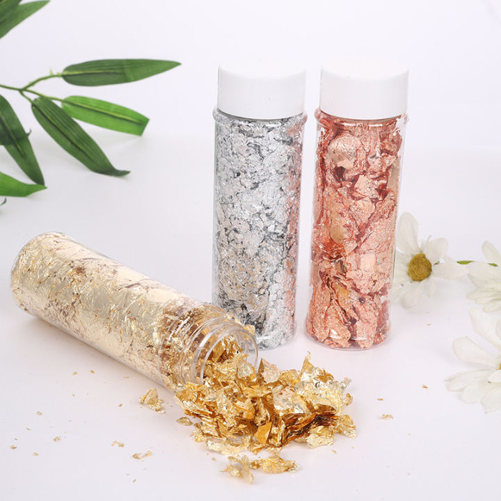 2g Edible Gold Leaf Paper 24K Gold Sheet for Cake Decoration Silver ...