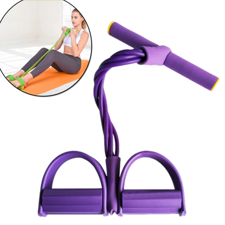 4/6 TubeElastic Yoga Pedal Puller Resistance Band Workout Pull Tension ...