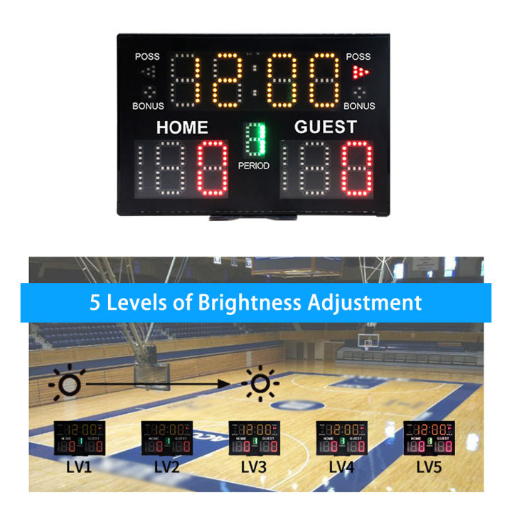 Indoor Digital LED Scoreboard Tabletop Score Board for Basketball ...
