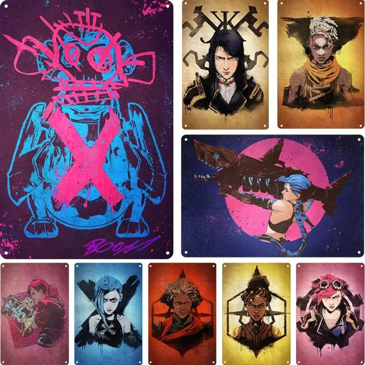 Arcane Season 2 Jinx VI Graffiti Metal Signs Poster Caitlyn Jayce ...