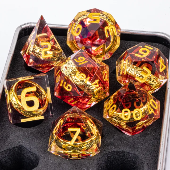 Ring With Flower Resin D20 Dice Ring - One Ring to Rule Them DnD Lord ...