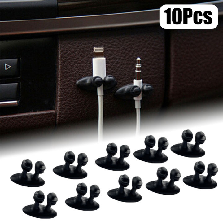 10Pcs Car Mobile Phone Cable Manager Headphone Charger Line Clasp Clamp ...