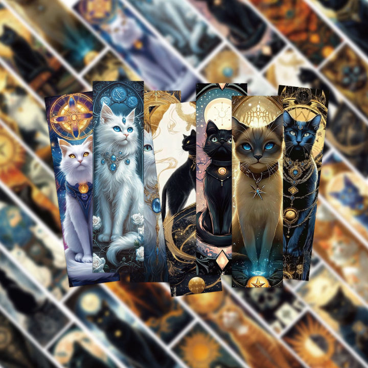 30pcs Cartoon Elegant Mysterious Cats Tarot Card Bookmark Aesthetic DIY ...