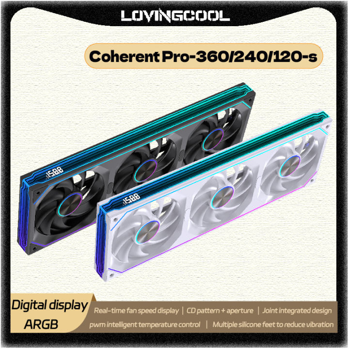 LOVINGCOOL Coherent Pro-360/240/120 ARGB digital display PC fan ...