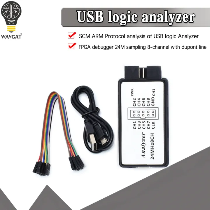 USB Logic Analyzer 24MHz 8 Channel 24M/seconds Logic Analyzer Debugger ...