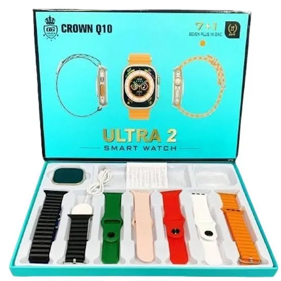 Smart watch 7 in 1 Smart watch With 7 Straps Crown Q10 7 + 1 smart ...