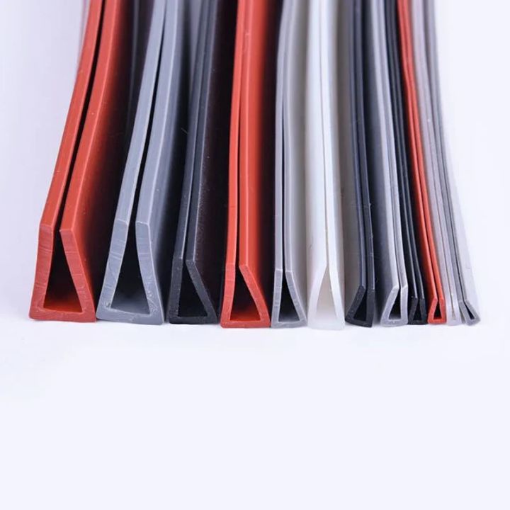 1/5 Meters Translucent Red Gray Black Silicone Rubber U Sealing Strip ...