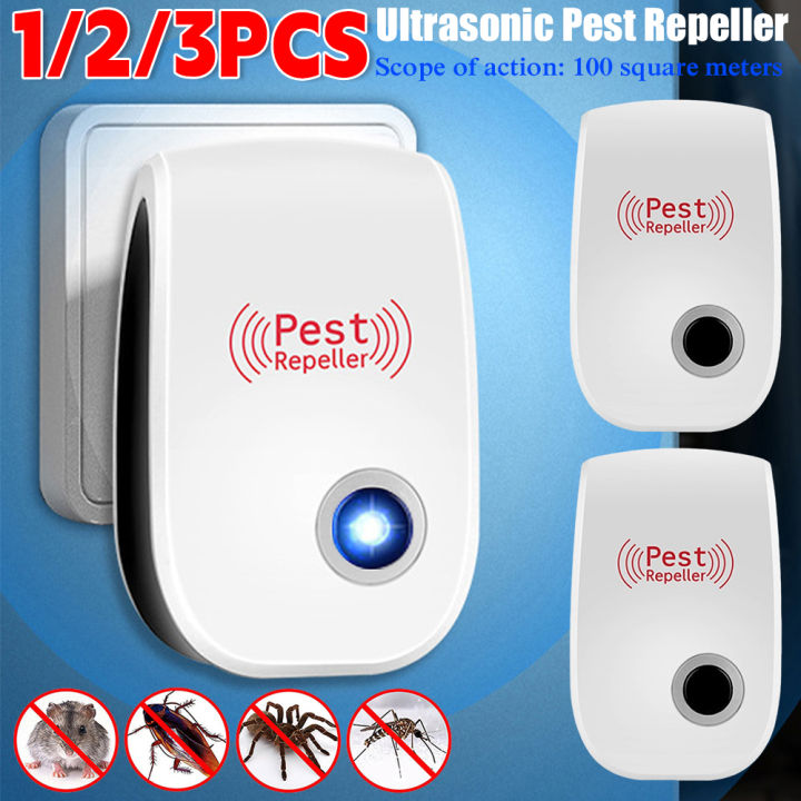 1-3PCS Mini Ultrasonic Pest Repeller Mouse Cockroach Repeller Plug-in ...