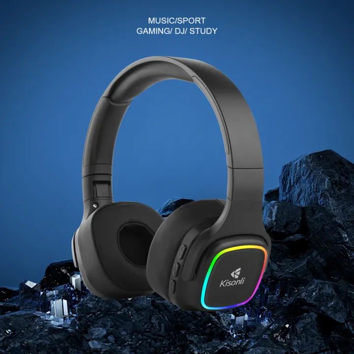 Kisonli A11 Gaming Headset – Wireless Bluetooth Headphones with RGB ...