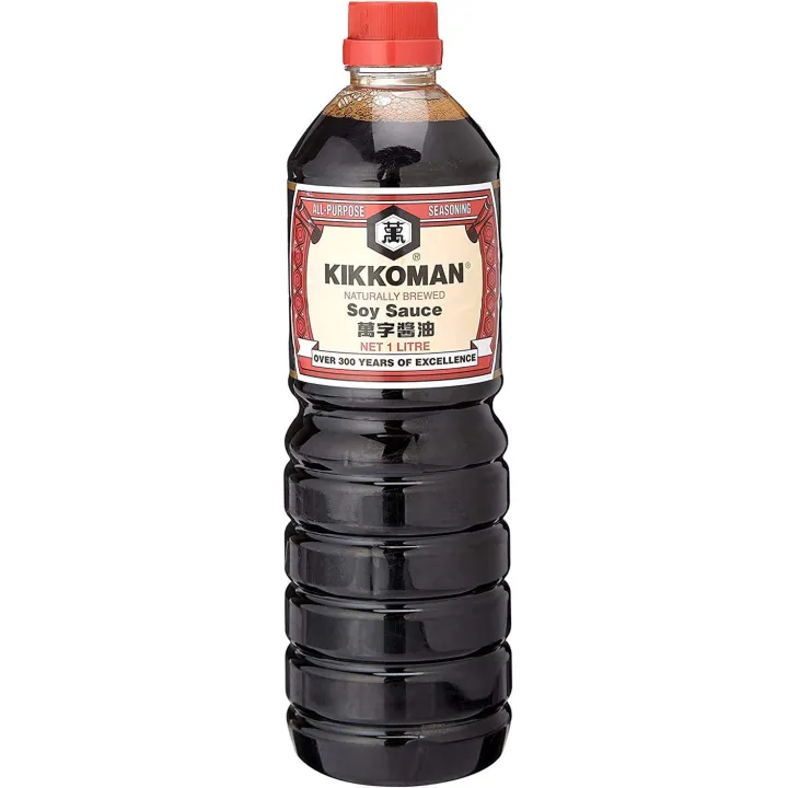 Kikkoman Soy Sauce 1 L Naturally Brewed Red Label All Purpose Seasoning ...