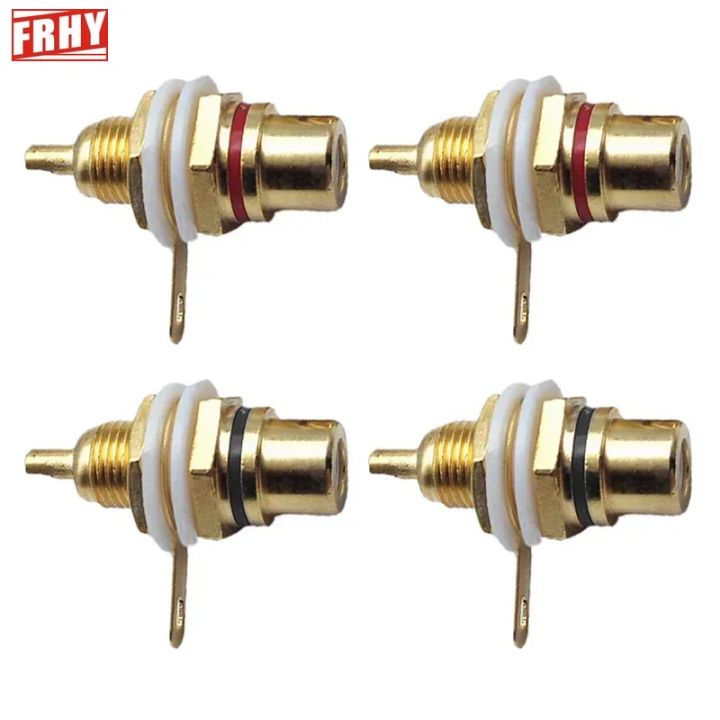 4 Pcs Solderable Rca Panel Mount Plug Female Jacks Socket Connector ...