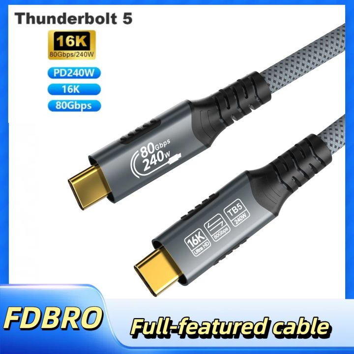 16K Thunderbolt 5 80Gbps USB 4.0 Type-C Data Extension 240W Fast ...