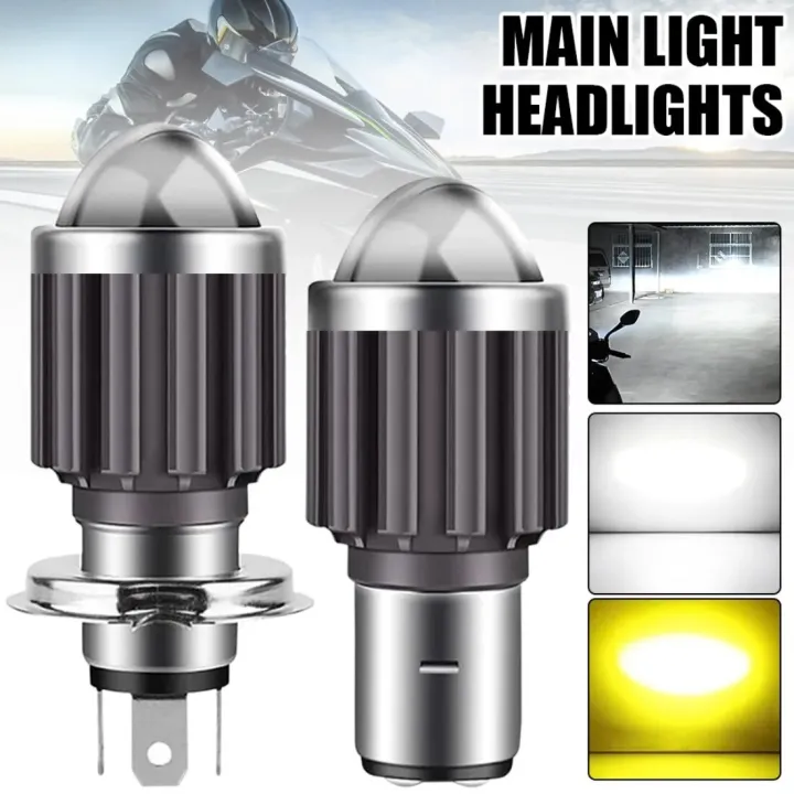 1pcs H4 BA20D Motorcycle Headlight Moto Led Bulbs CSP Chip Hi Lo Lens ...