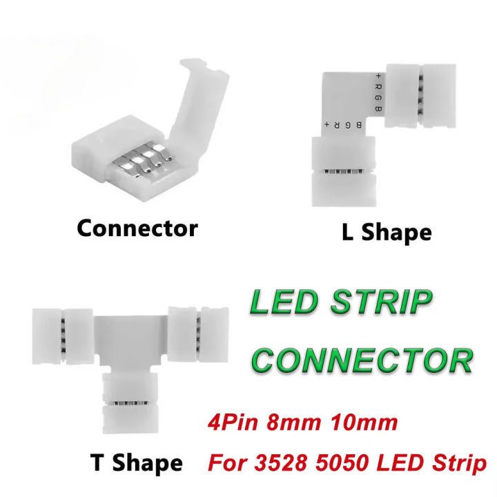 Aanbieding: 10 Stks 4 Pin Led Strip Connector Voor 5050 Rgb Verlichting ...